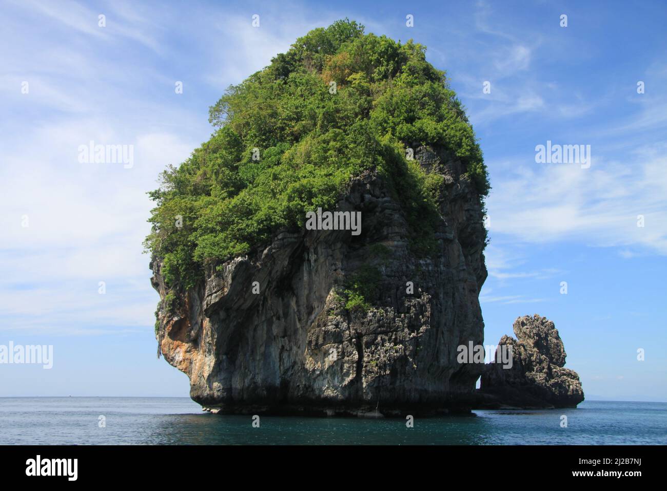 The Thai Karst Water Rock in Limestone rock-island at Ko Phi Phi, Phuket, Thailand Stock Photo ...