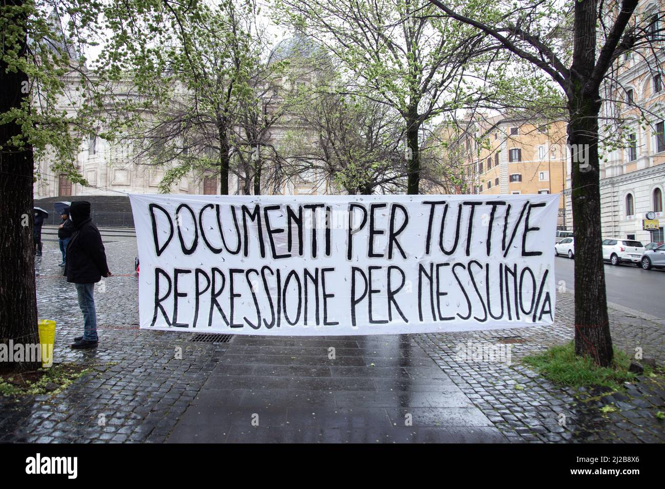 March 31, 2022, Rome, Italy: A group of immigrants demonstrated in ...