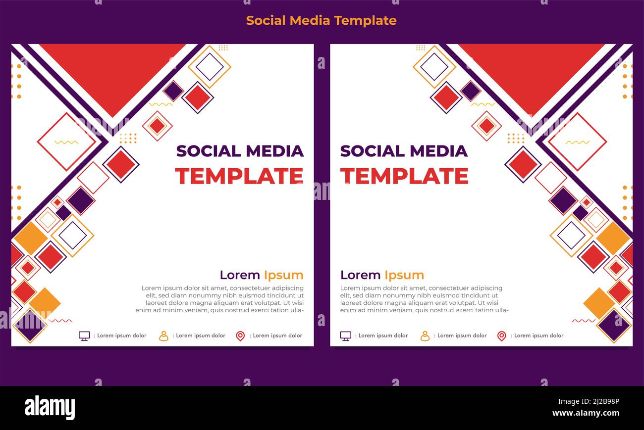 flat colorful abstract geometric social media post template design ...