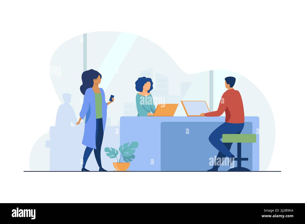 People working together on project. Cooperation, ideas. Flat vector ...