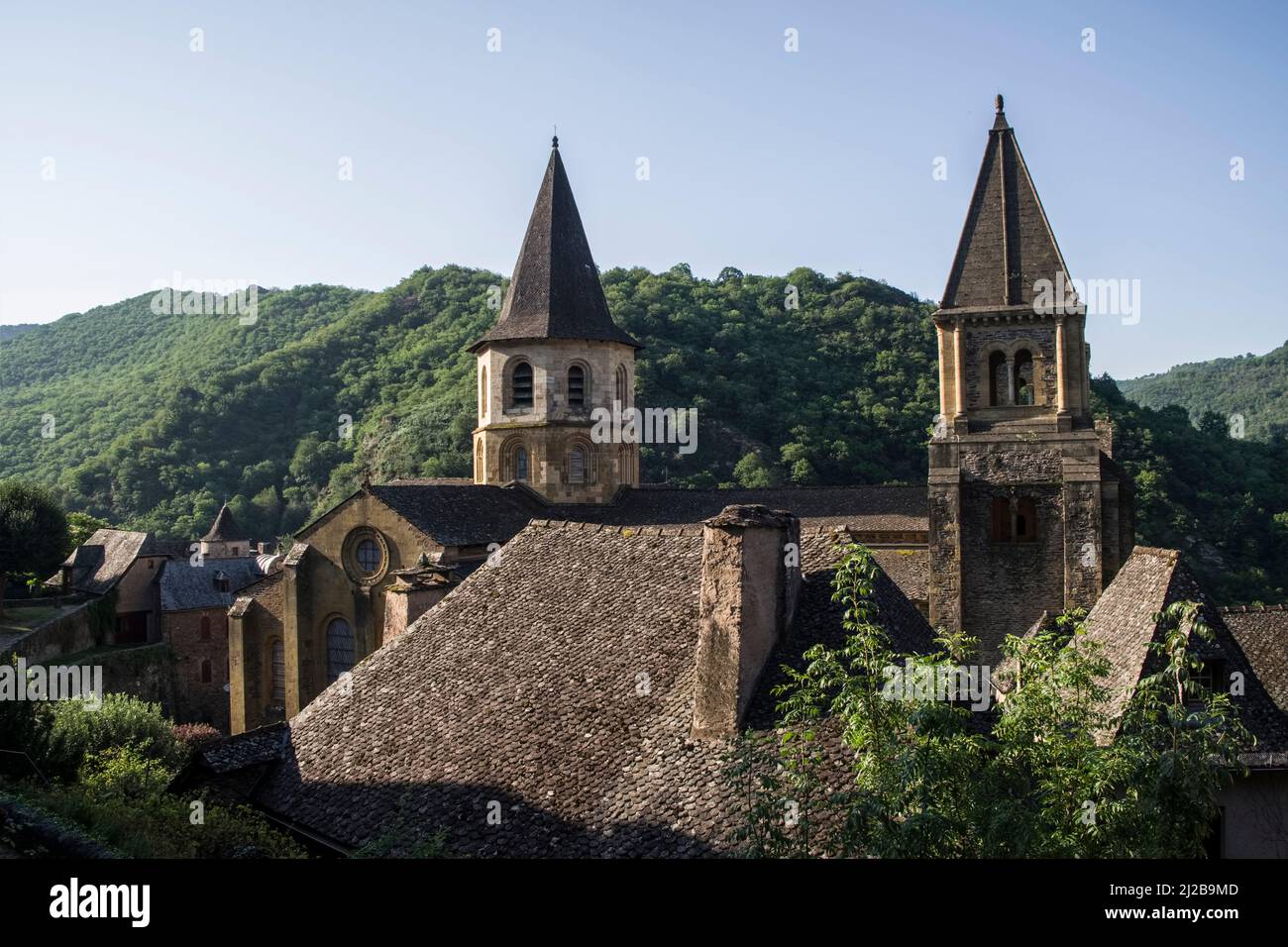 Conques (south of France): the Abbey Church of Sainte-Foy, on the Way ...