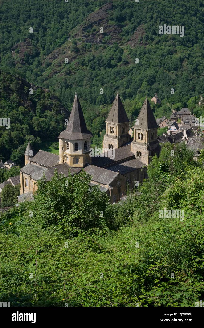 Conques (south of France): the Abbey Church of Sainte-Foy, on the Way ...