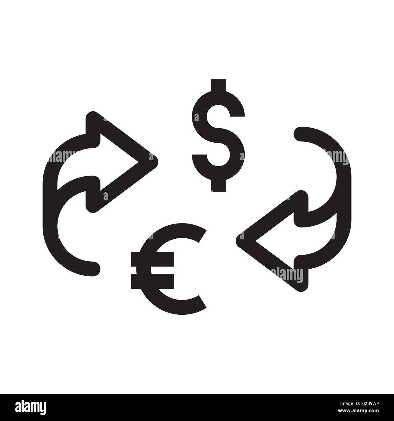 Dollar and euro currency exchange icon in simple style on white ...