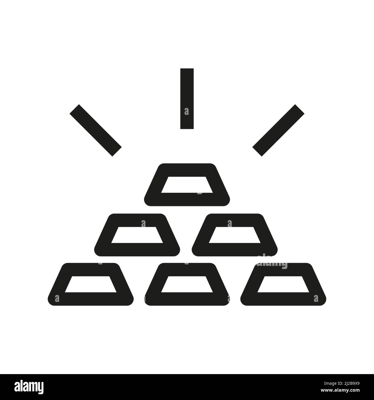 non-ferrous metal gold in the form of an ingot icon in simple style on ...