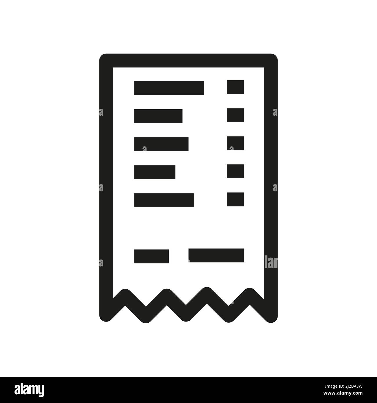 paper check icon in outline style on white background Stock Vector ...