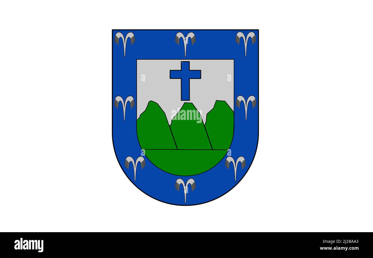 Top view of flag Trujillo Alto, Puerto Rico, untied states of America ...