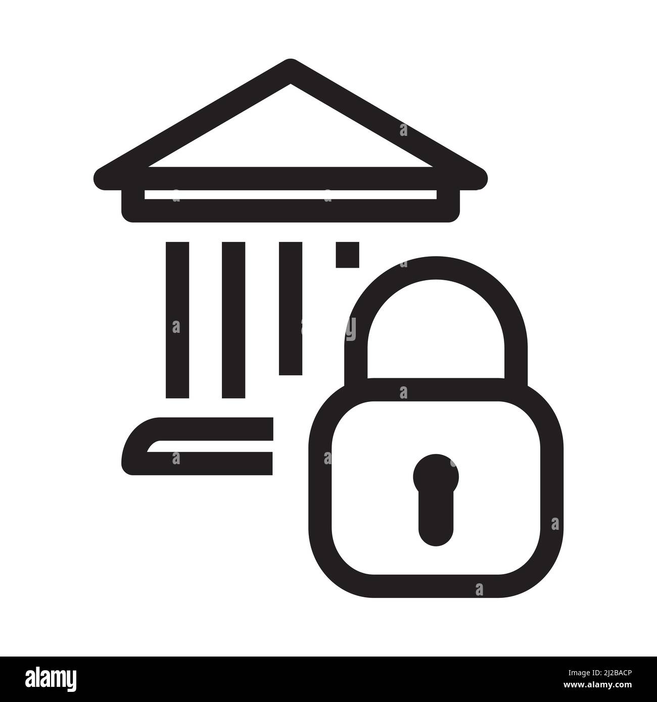 Bank protection icon in outline style on white background Stock Vector ...