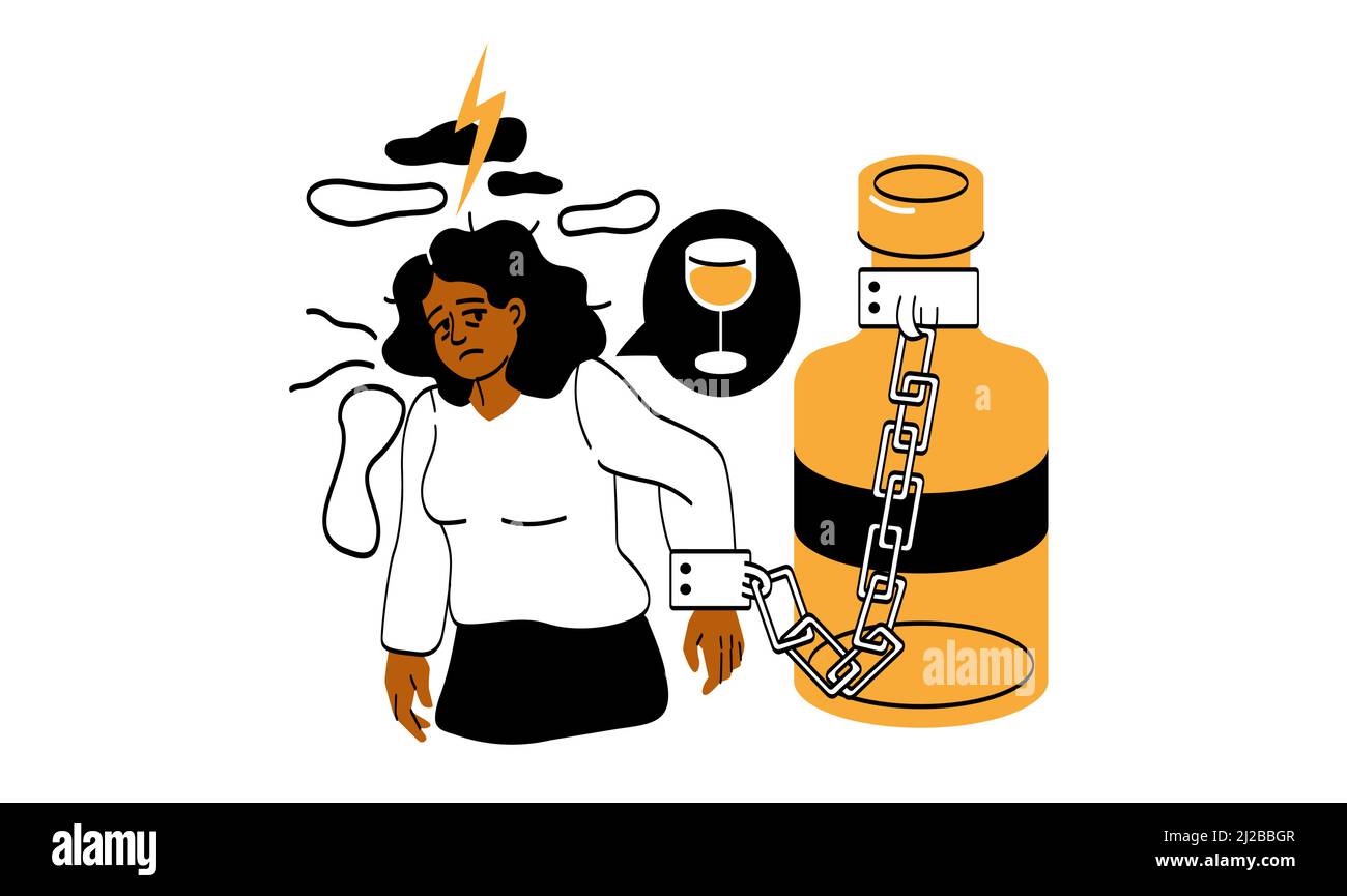 Alcohol abuse and addiction concept Stock Vector Image & Art - Alamy