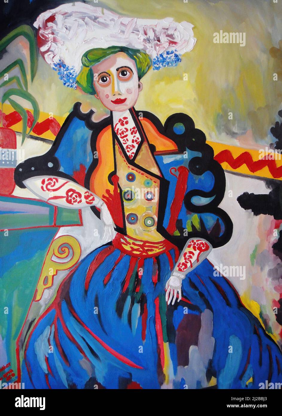 Oil painting - Art by Amadeo de Souza-Cardoso - A mulher - "The Woman ...