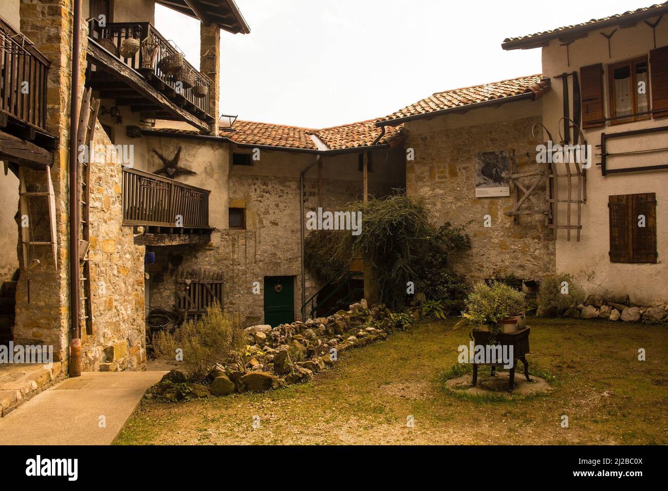 Poffabro, Italy - March 20th 2022. Historic residential buildings in ...