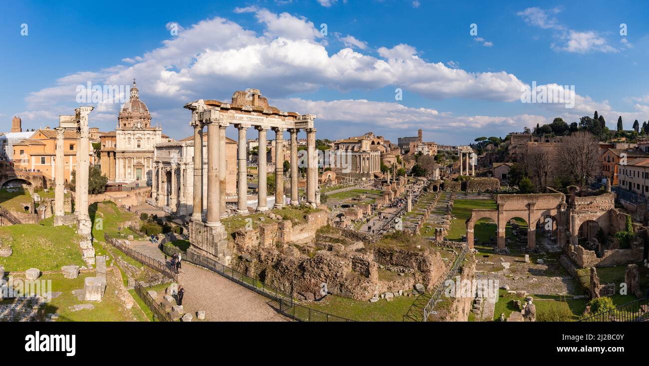 A panorama picture of the Roman Forum Stock Photo - Alamy