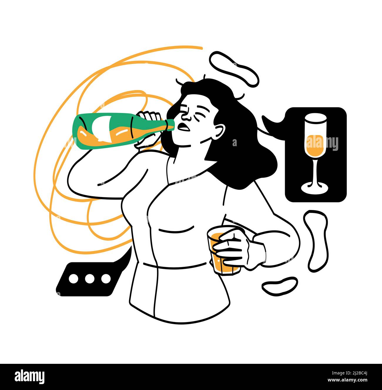 Alcohol abuse and addiction concept Stock Vector Image & Art - Alamy