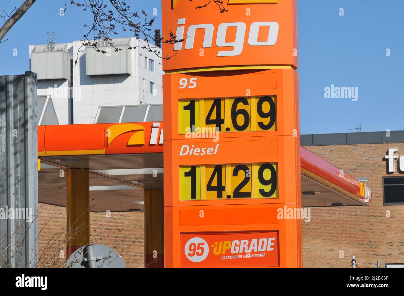Copenhagen/Denmark/.31 March 2022/INGO petro station and Q8 petro ...
