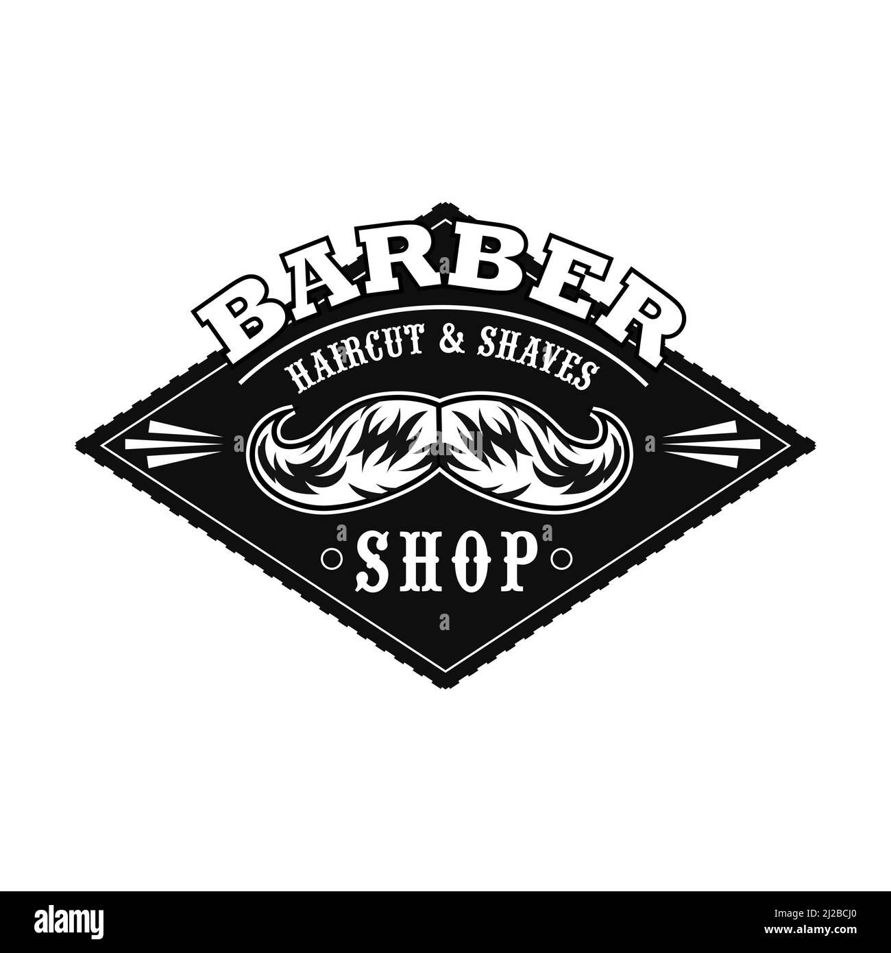 Haircut salon vector illustration. Black label with monochrome ...