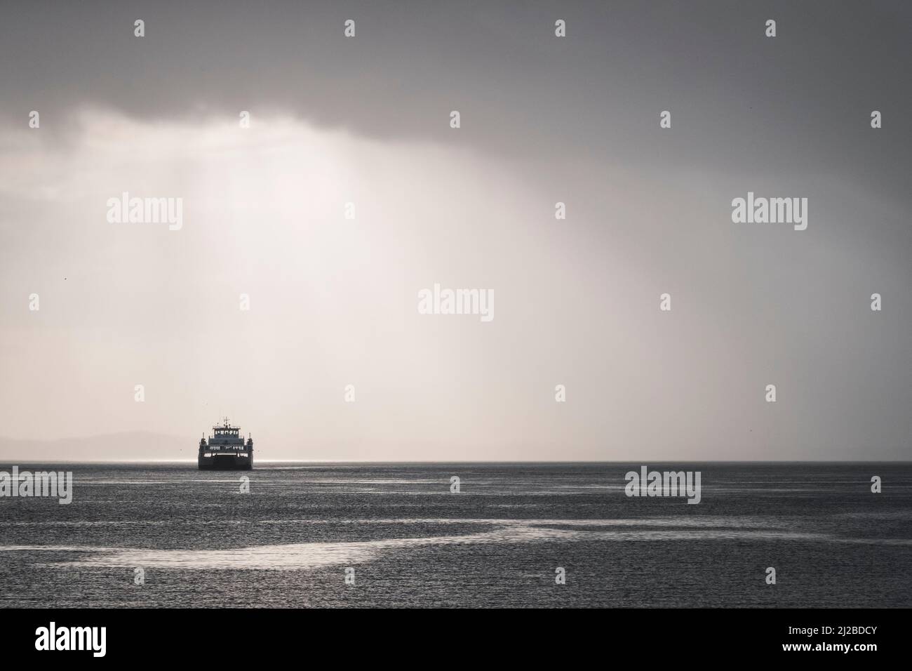 Ship crossing the Chacao channel. Chiloé. Los Lagos Region. Chile Stock ...