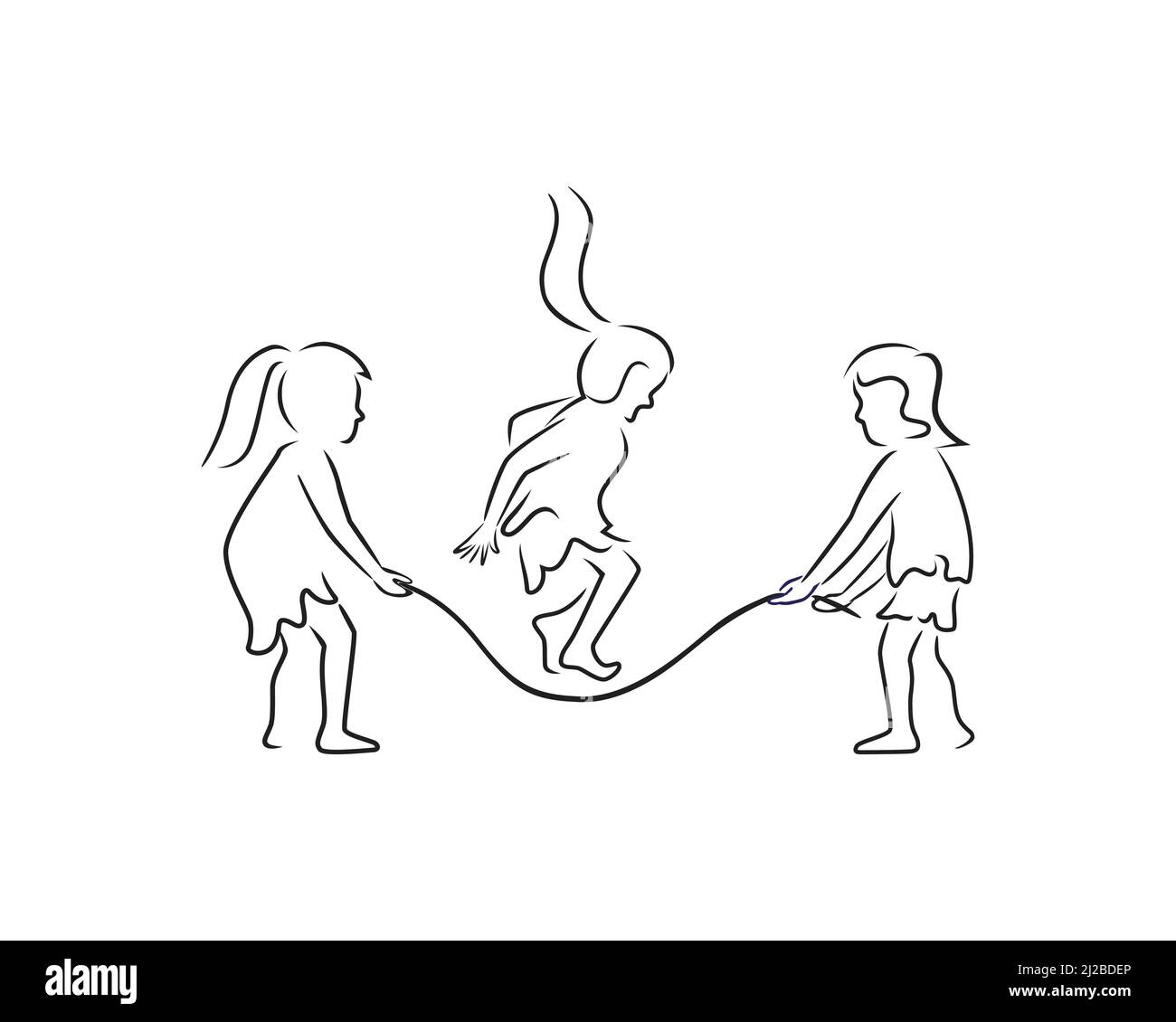 Kids Playing Rope Skipping Stock Vector Image & Art - Alamy