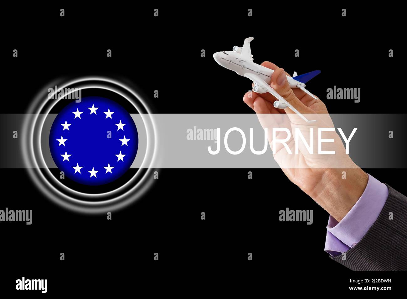 flag of european union and inscription journey Stock Photo - Alamy