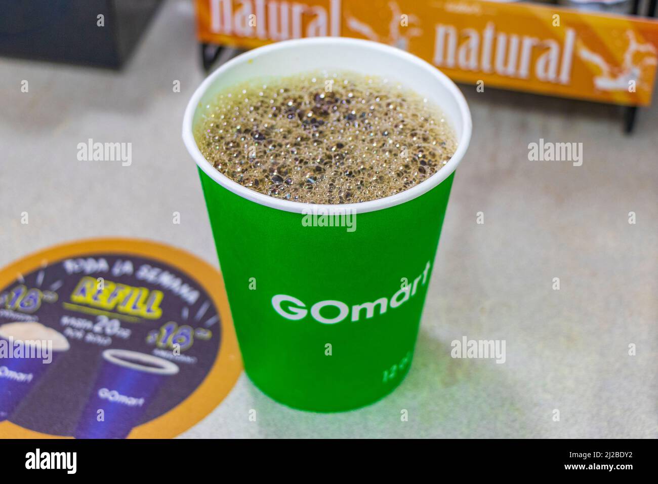 Puerto Aventuras Mexico 04. February 2022 Mexican GOmart coffee from ...