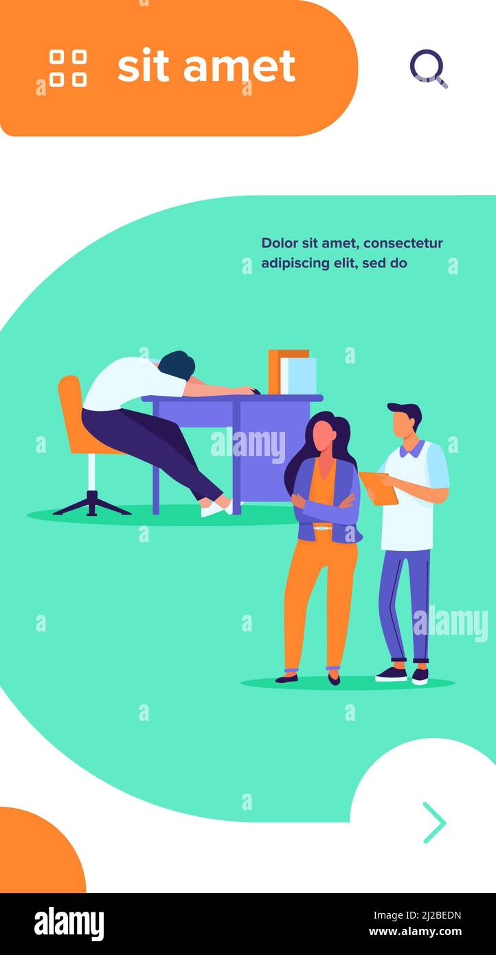Sleeping worker colleague Stock Vector Images - Alamy