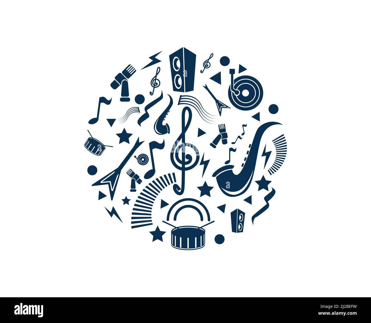 Music Festival with Music Instruments Symbol Stock Vector Image & Art ...