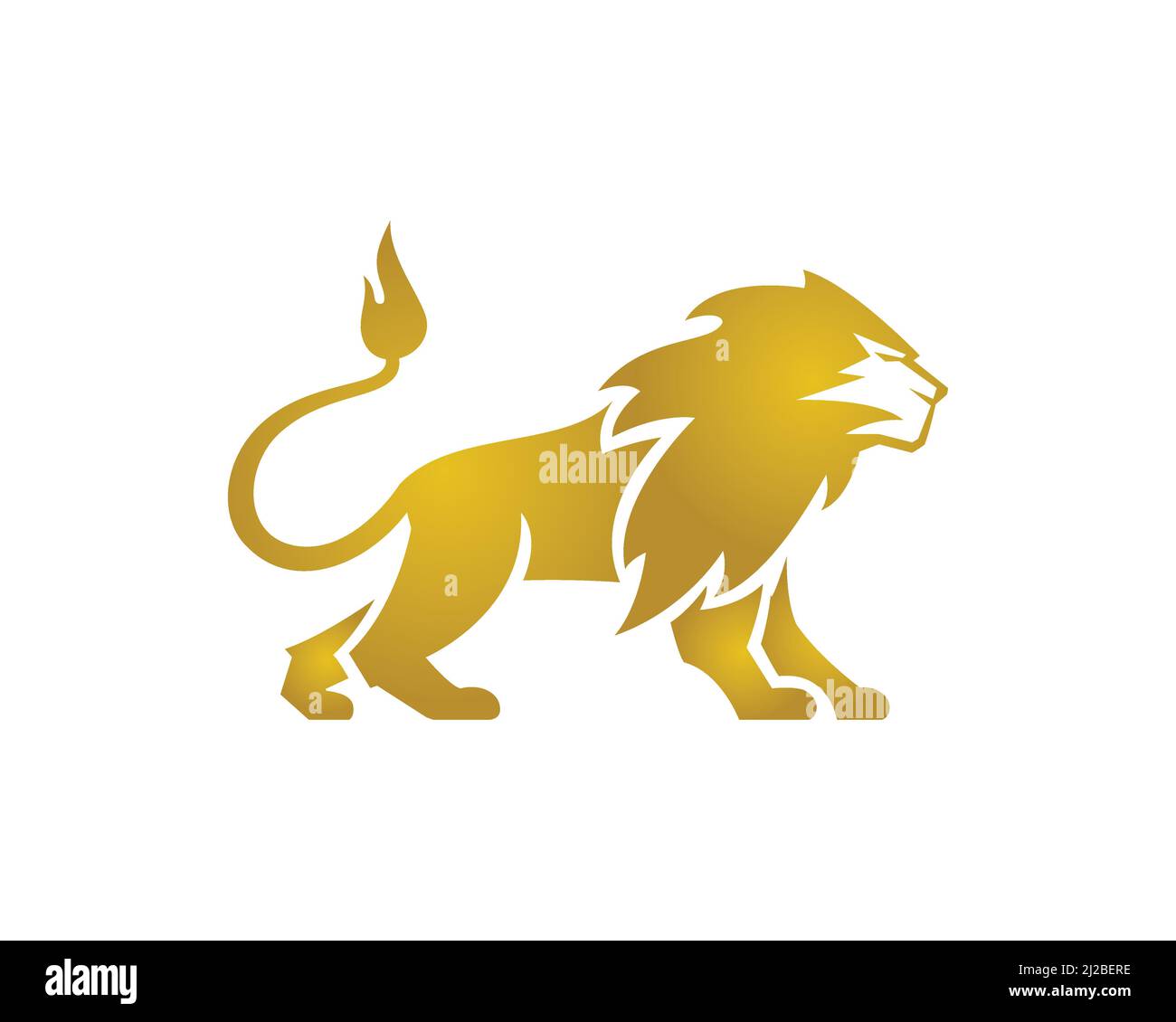 Great Golden Lion Standing Lion Standing Vector Stock Vector Image ...