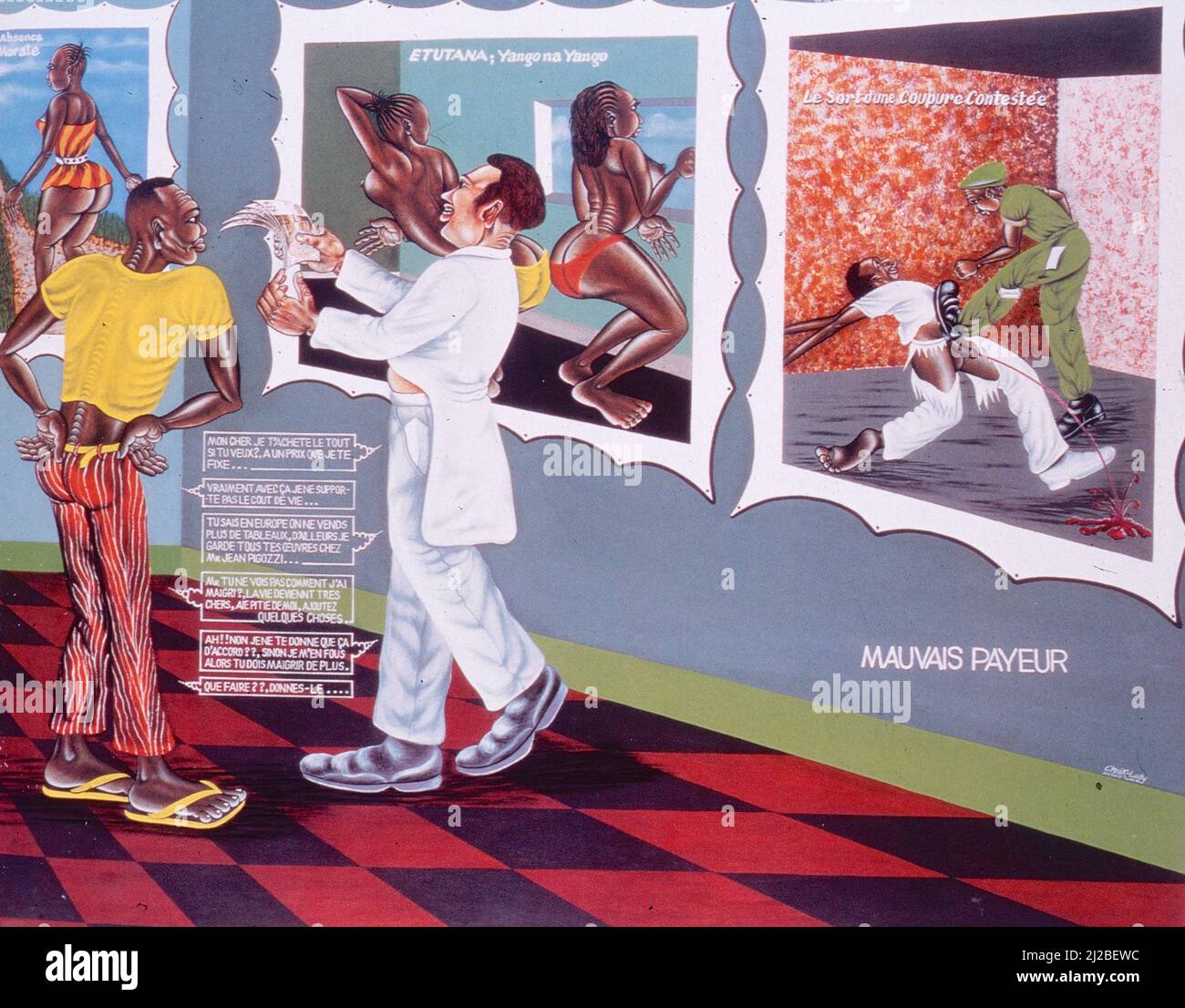 Bad Payer, artwork by Congolese artist Cheik Ledy, 1995 Stock Photo - Alamy