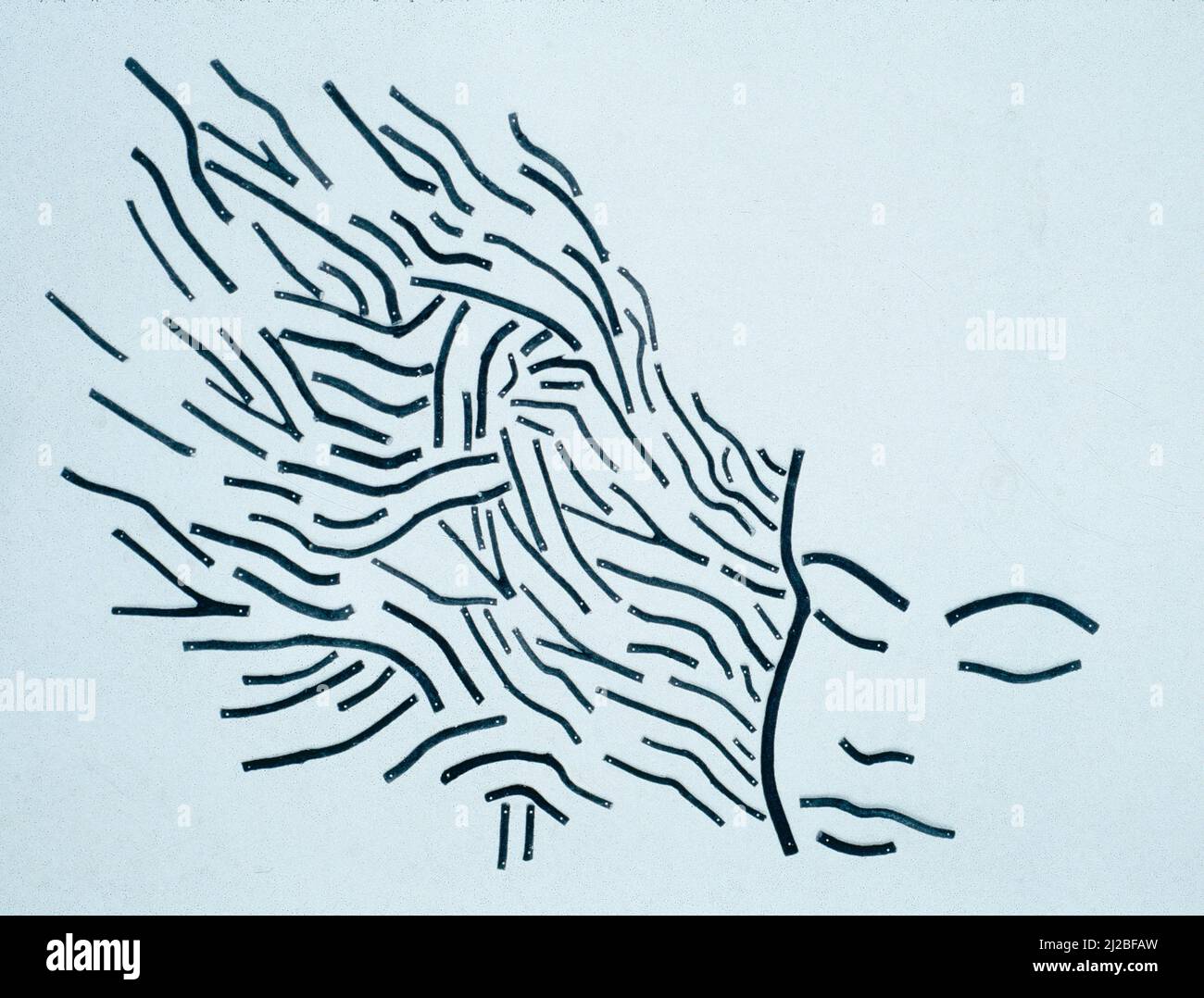 Artwork by Swiss painter and sculptor Markus Raetz, 1990s Stock Photo ...