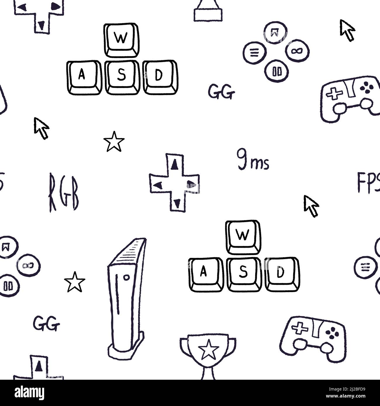 Video game seamless pattern. Gaming concept vector illustration. Gamer ...