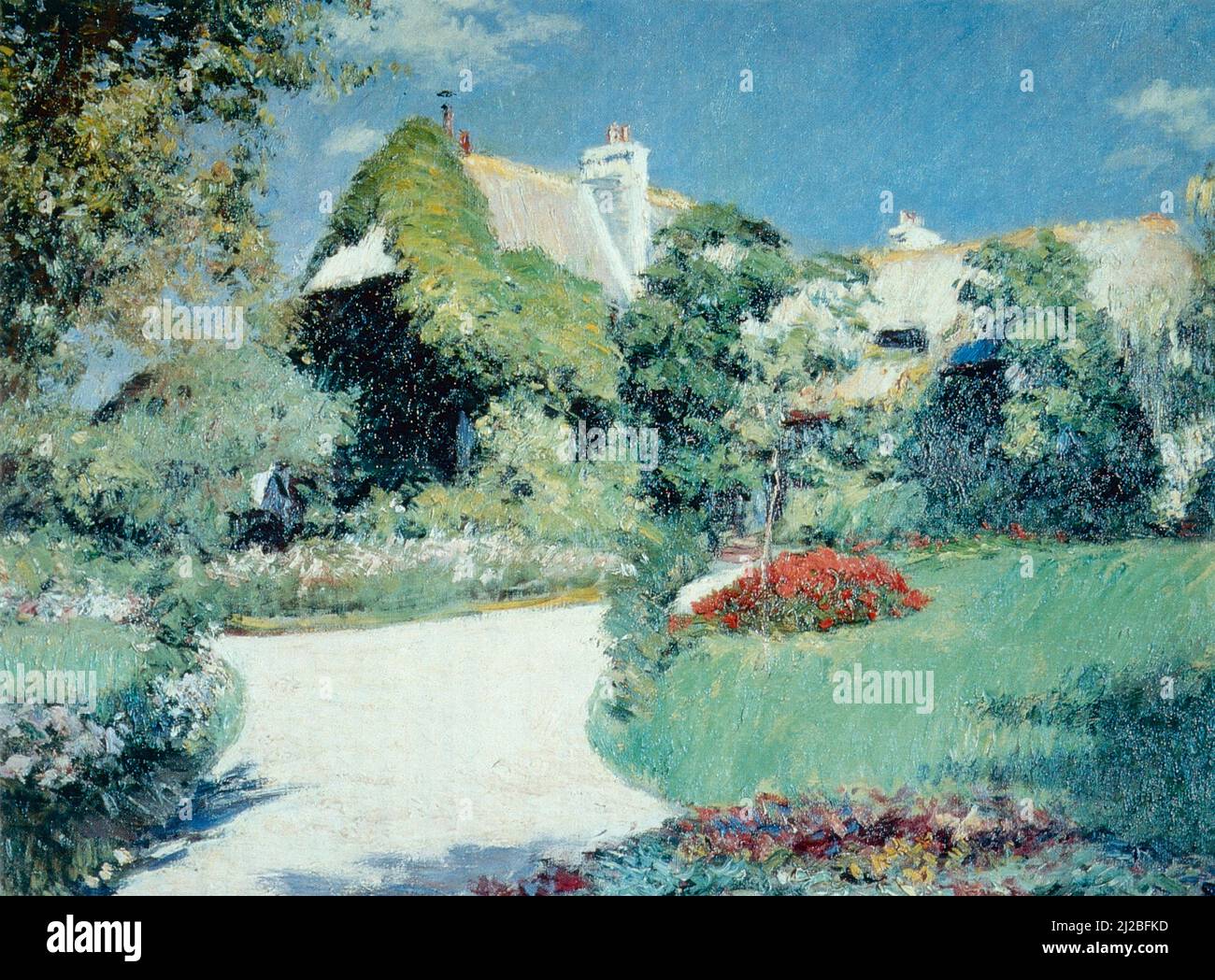 Thatched Cottage at Trouville, painting by French artist Gustave ...
