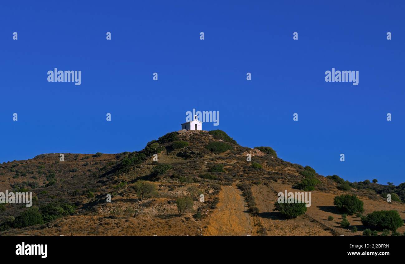 Small chapel on top of a hill near Agios Pavlos, Crete Stock Photo - Alamy