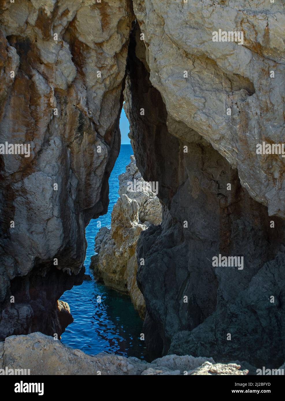 Crocodile shaped rock formation in Agios Pavlos, Crete, Greece Stock ...