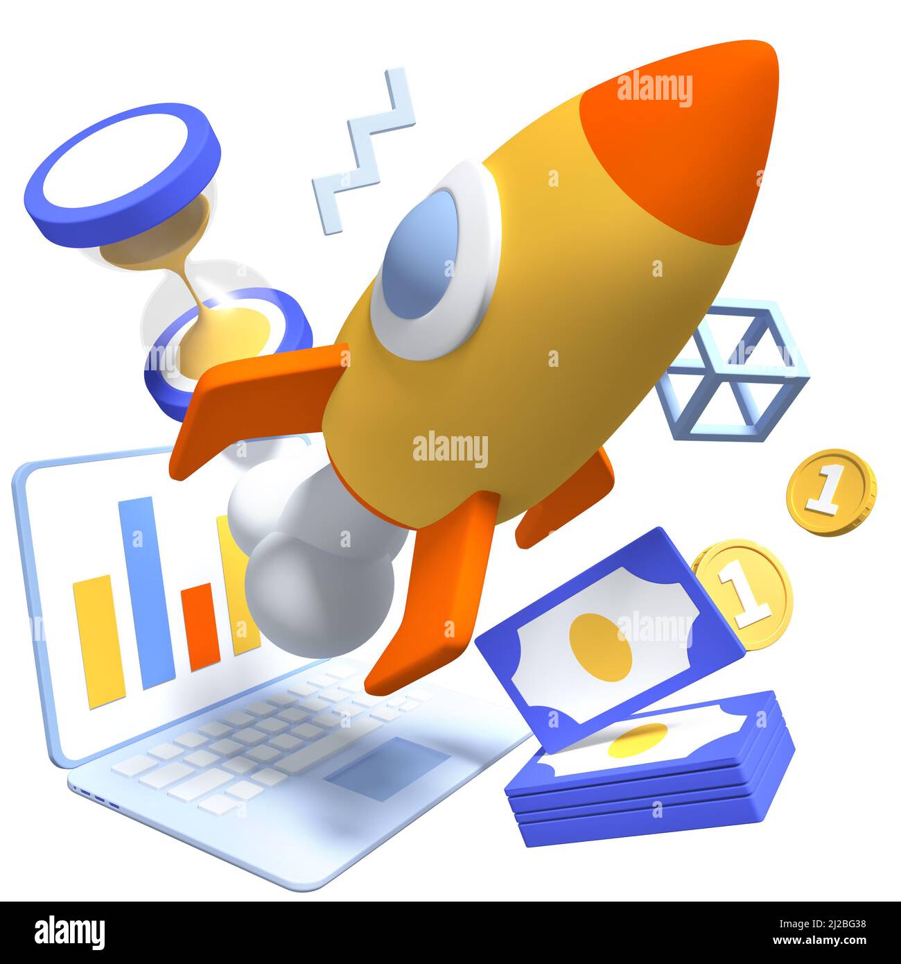 Starting a new project - modern realistic 3d illustration Stock Photo ...