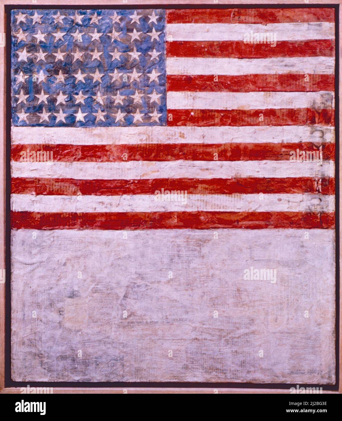 Flag Above White with Collage, Artwork by American artist Jasper Johns ...