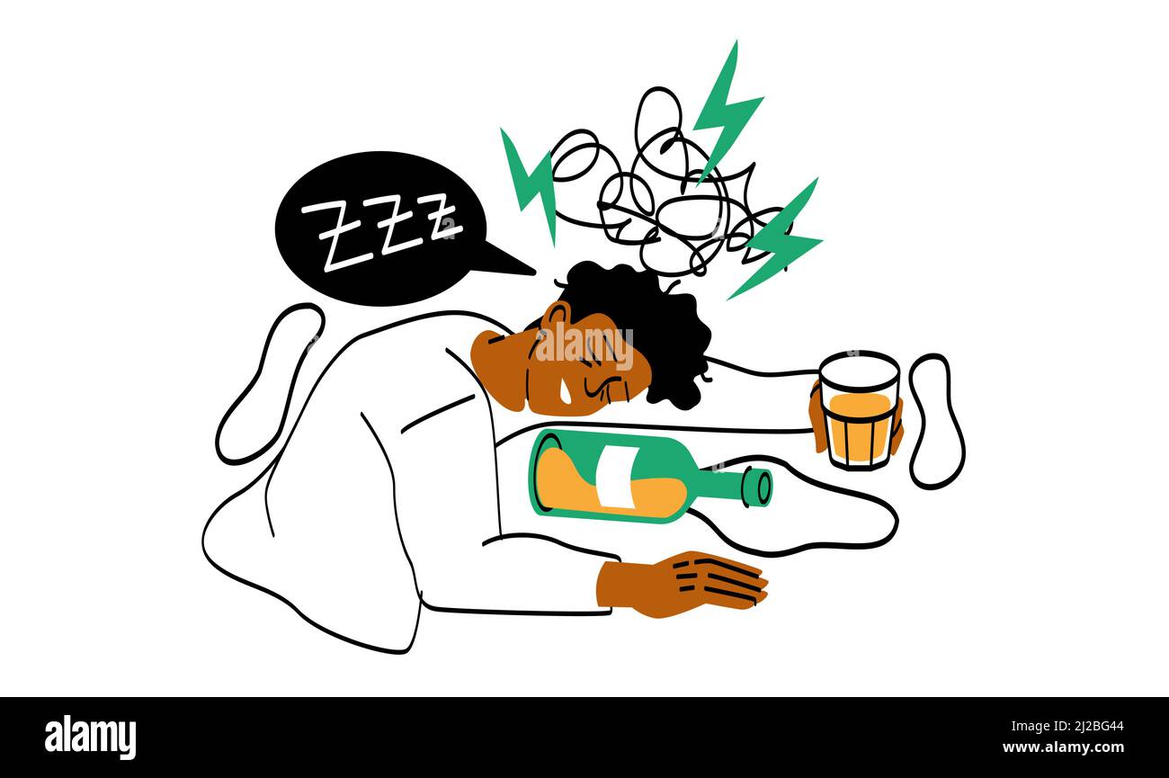 Alcohol abuse and addiction concept Stock Vector Image & Art - Alamy