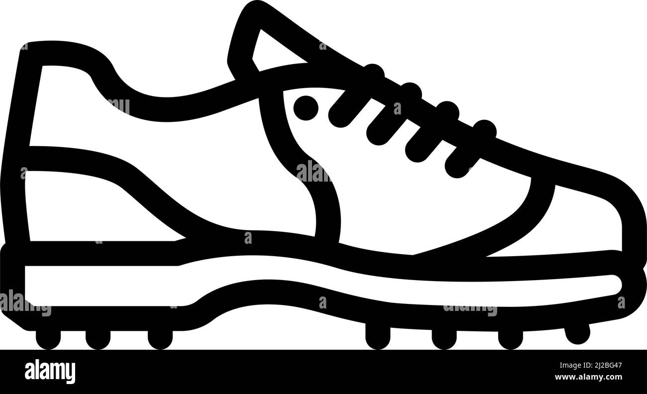 shoes cricket player footwear line icon vector illustration Stock ...