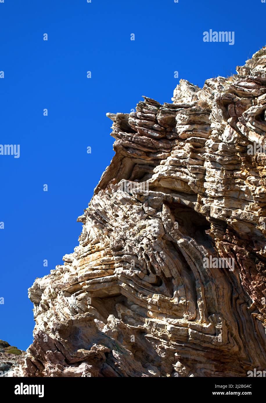Sedimentary limestone layers at Agios Pavlos - a natural geological ...