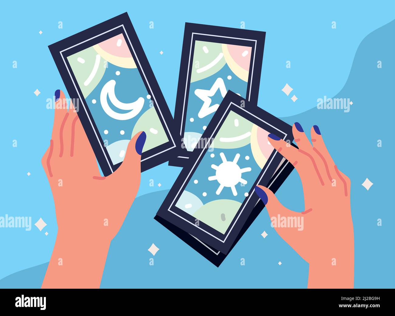 Tarot cards hands Stock Vector Images - Alamy