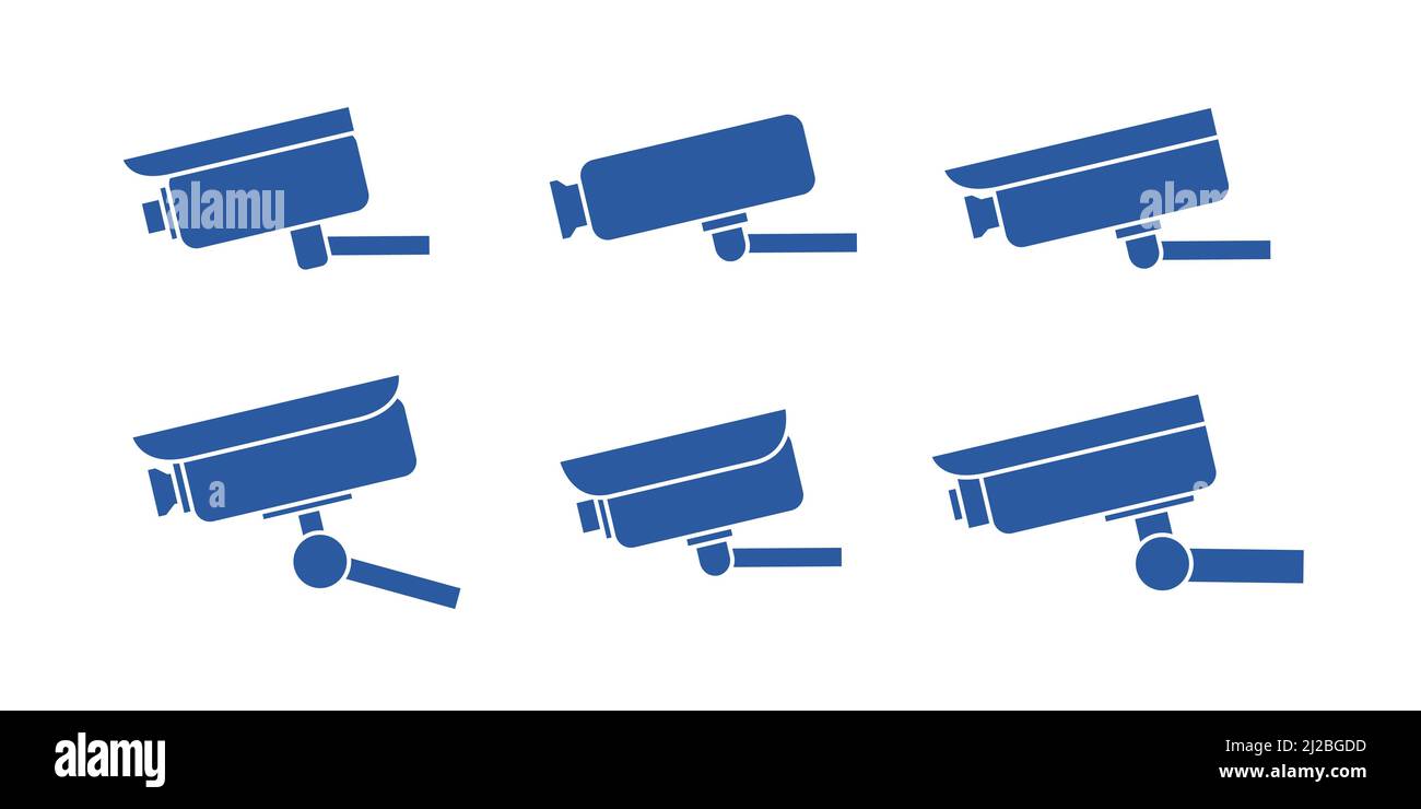 Security camera vector icon set. Simple video surveillance CCTV icon ...