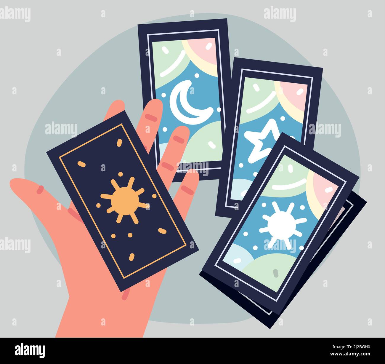 tarot card in hand Stock Vector Image & Art - Alamy