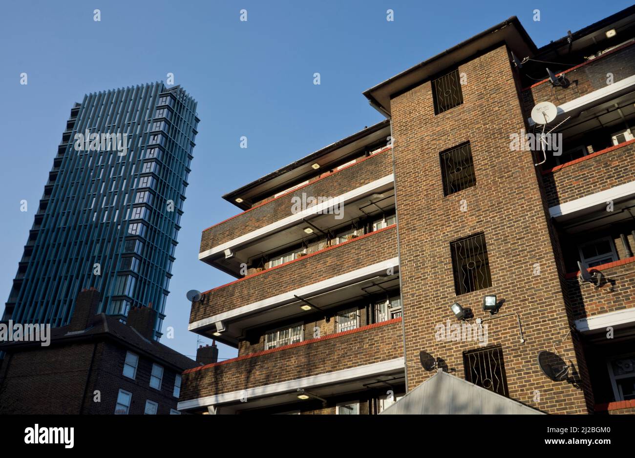 New office blocks next to council social housing buildings as part of ...