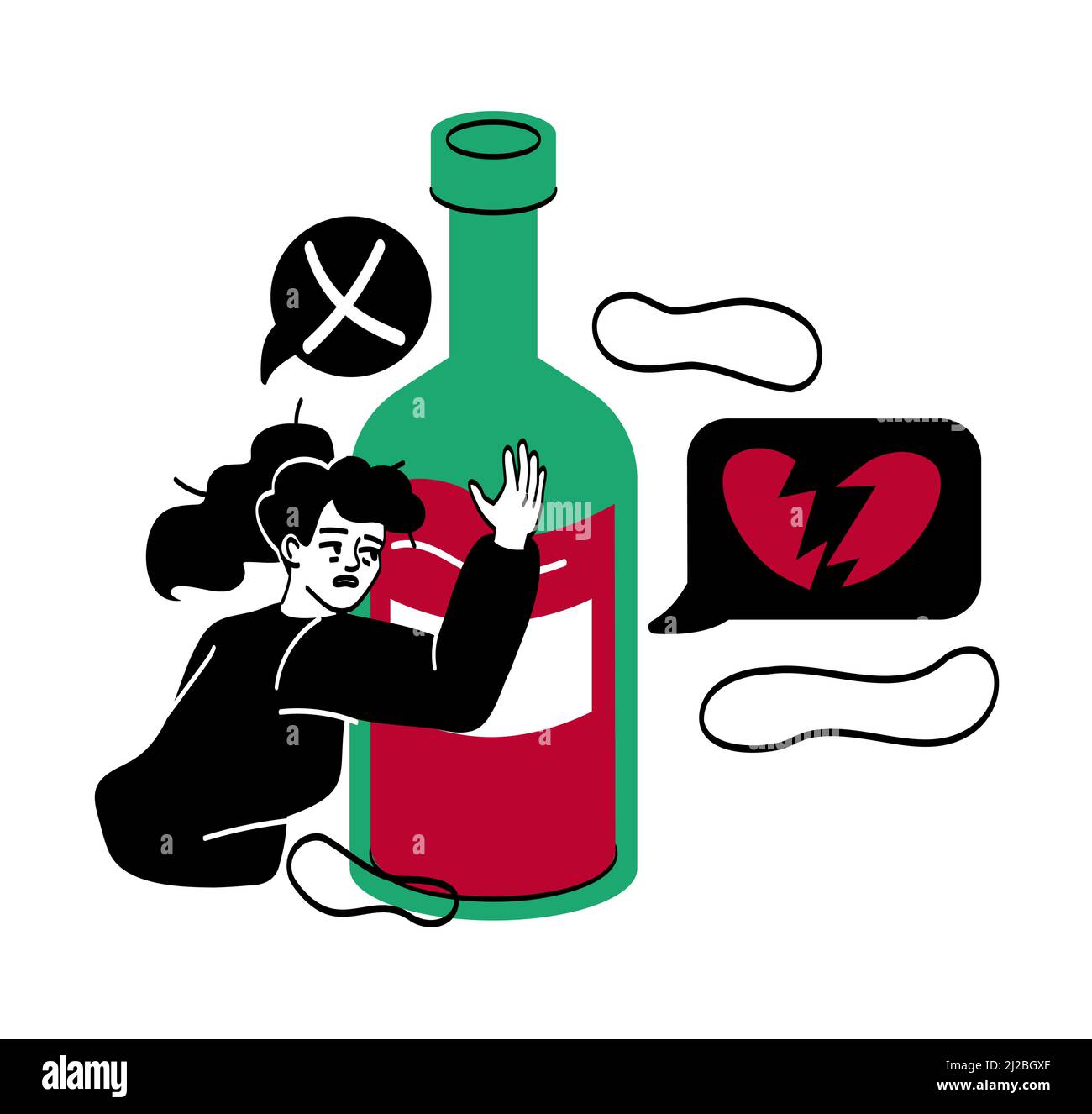 Alcohol abuse and addiction concept Stock Vector Image & Art - Alamy