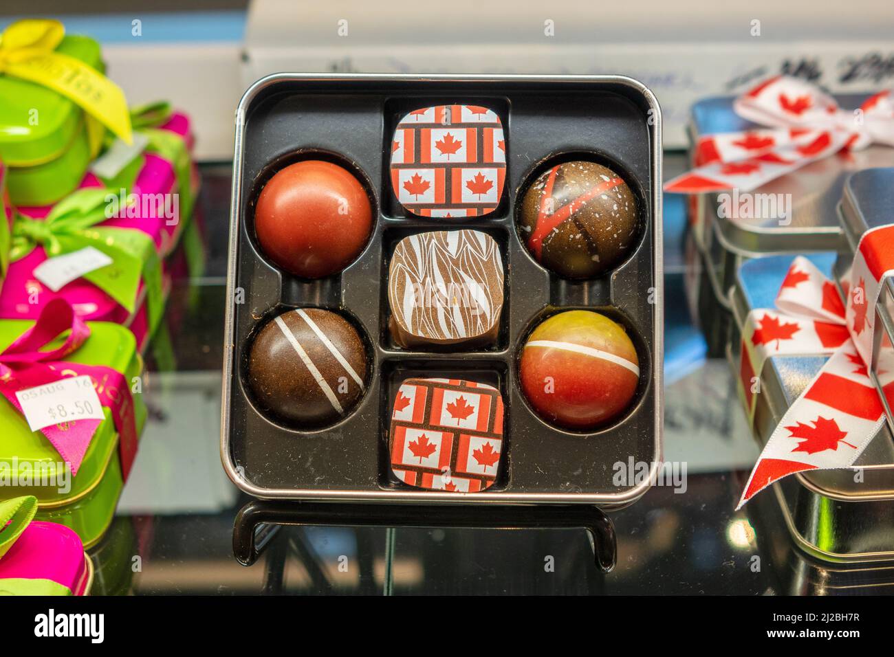 Canadian Metal Gift Box Of Chocolates Shop Display With Canadian Maple ...