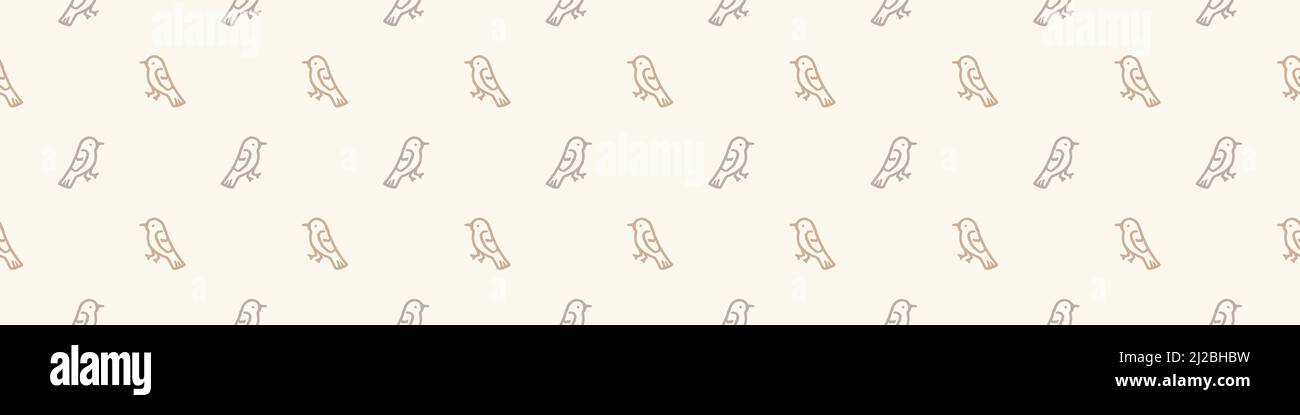 Calm newborn baby minimal bird seamless border pattern. Gender neutral ...