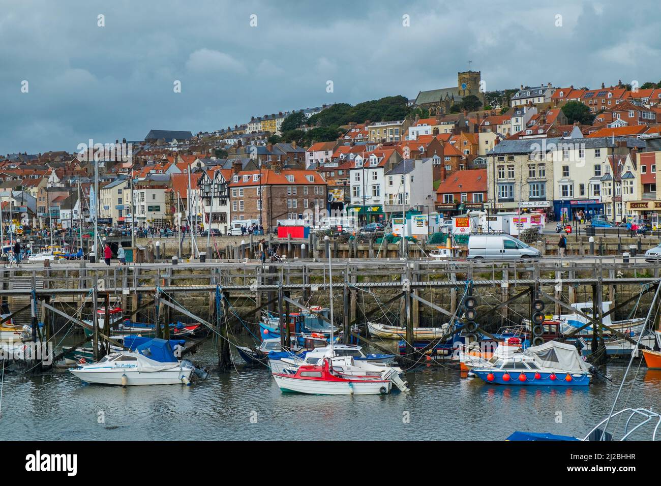 View of Scarborough harbour Stock Photo - Alamy