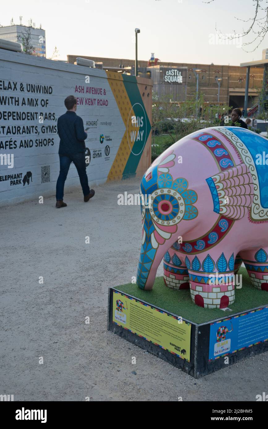 People by the new Elephant Park development as part of regeneration ...