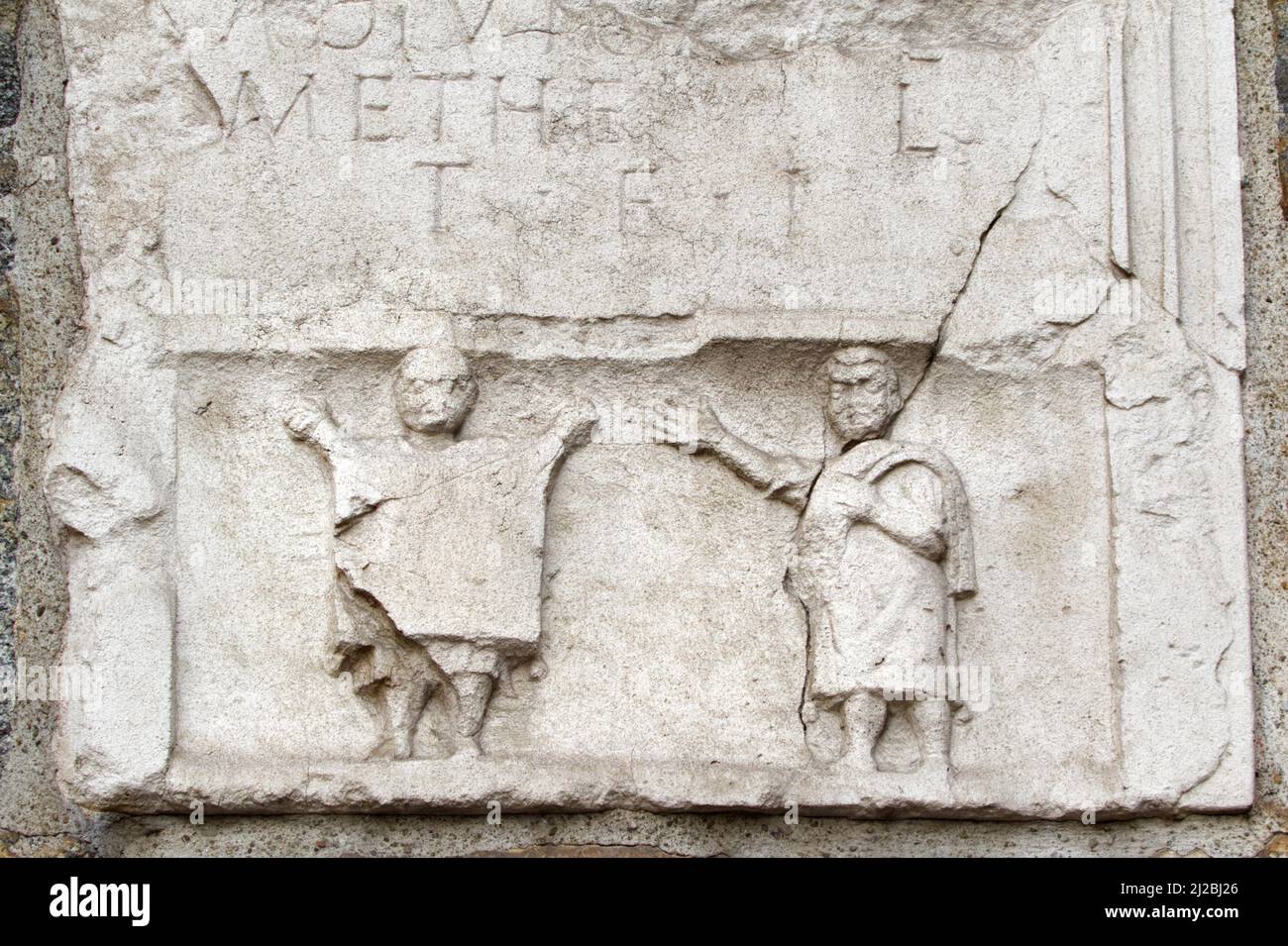 Old Milan - Roman tombstone - Washermen - The arches of Porta Nuova, a ...