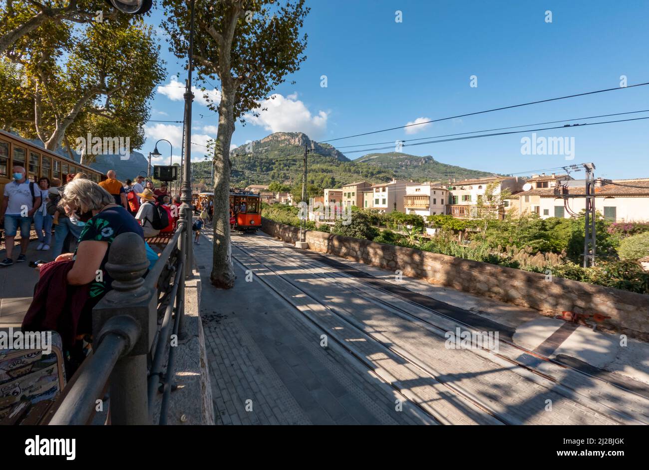 Soller, Mallorca - September 2021 : The Ferrocarril de Soller, Railway ...