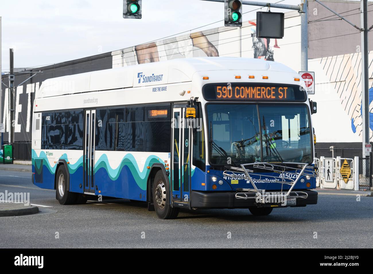 Seattle - March 29, 2022; Sound Transit bus operated by Pierce Transit ...