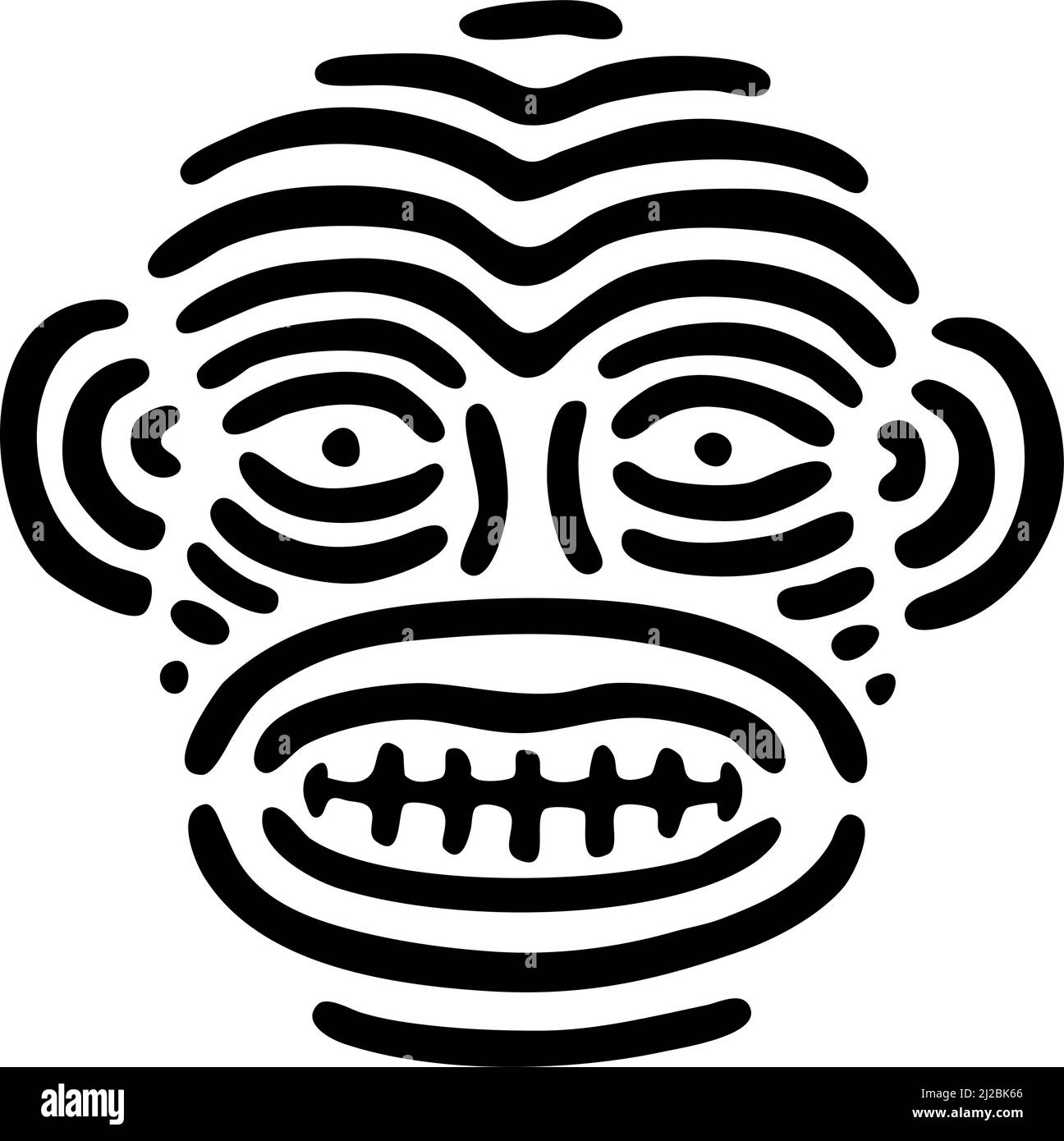 Tribal mask, drawing vector illustration Stock Vector Image & Art - Alamy