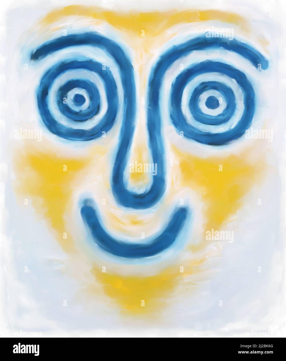 Stylized illustration of smiling face mask Stock Photo - Alamy